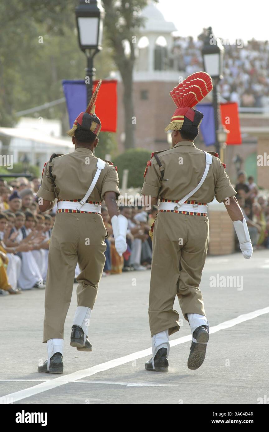 Closing the border ceremony Wagah border, Attari, Punjab, India, Asia ...