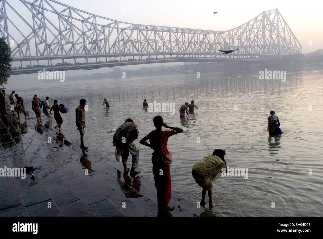 View of Howrah Bridge (Rabindra Setu) from Ghat On The River Hooghly A ...