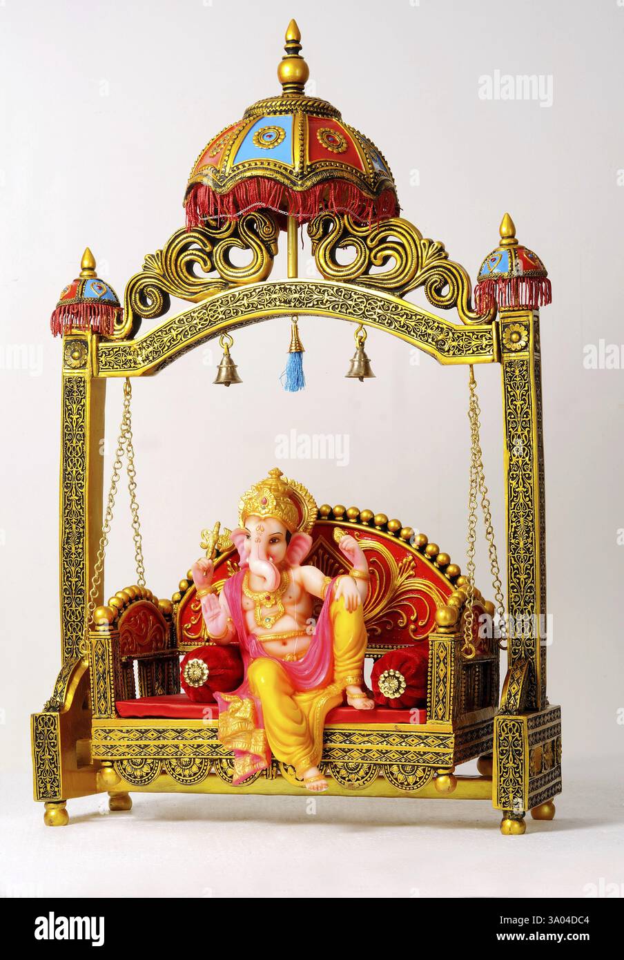 Clay statue of lord ganesh on swing Stock Photo - Alamy