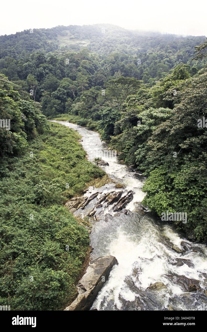 Siruvani river flowing, Siruvani Hills, Western Ghats, India, Asia ...