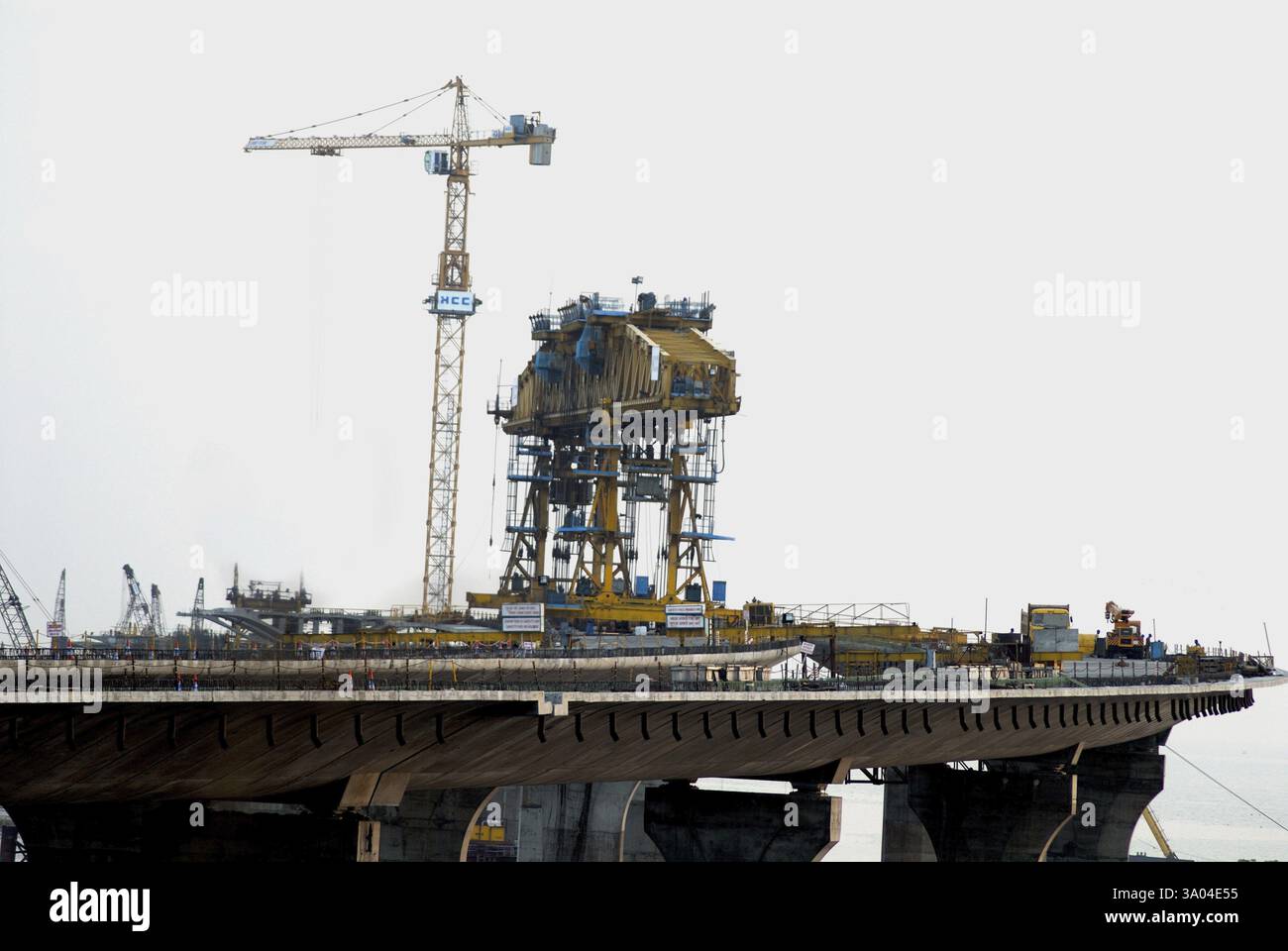 Bandra Sea Link Bridge Showing Work in Progress, It Is An Engineering ...