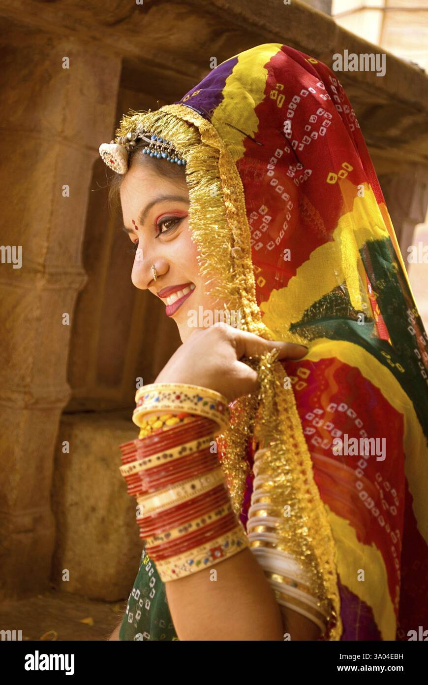 Portrait of rajasthani woman, Rajasthan, India MR#704 Stock Photo - Alamy