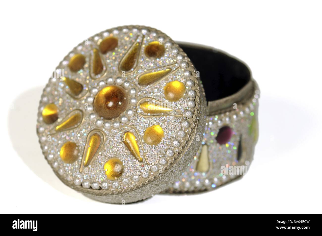 Handicraft, engraved design with stones on box, India, Asia Stock Photo ...