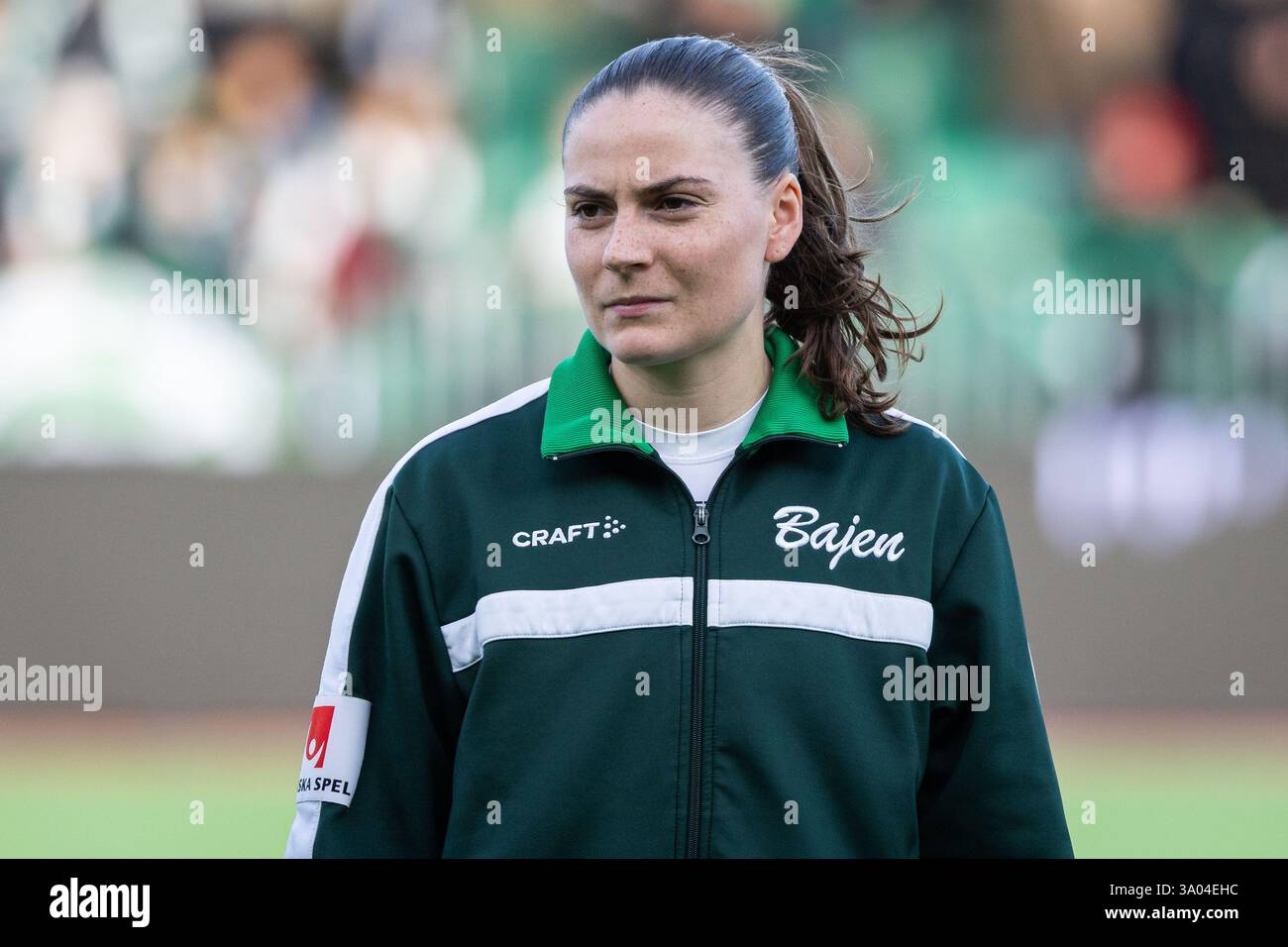 250302 Hammarbys Smilla Vallotto under fotbollsmatchen i Svenska Cupen ...