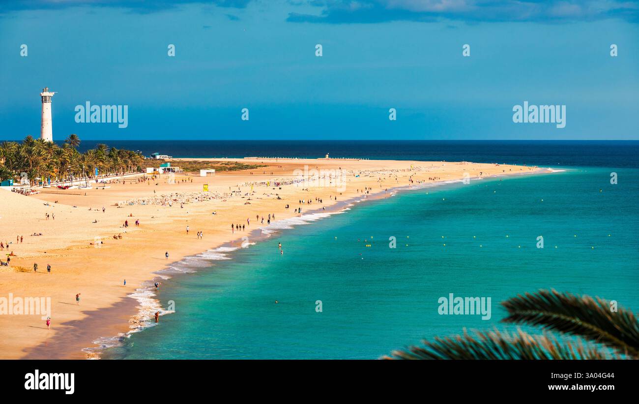 Morro Jable, Fuerteventura, Spain. Breathtaking beach Playa del ...