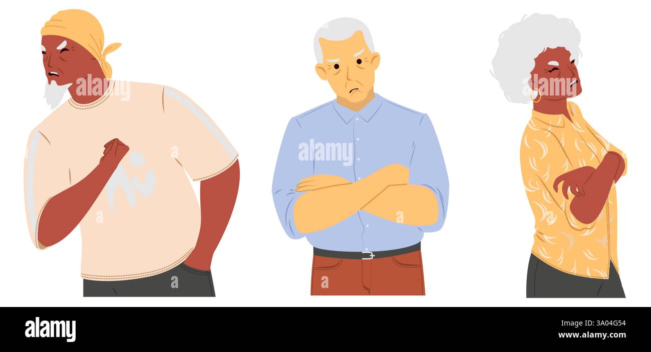 Three distinct individuals show signs of anger and frustration in a ...