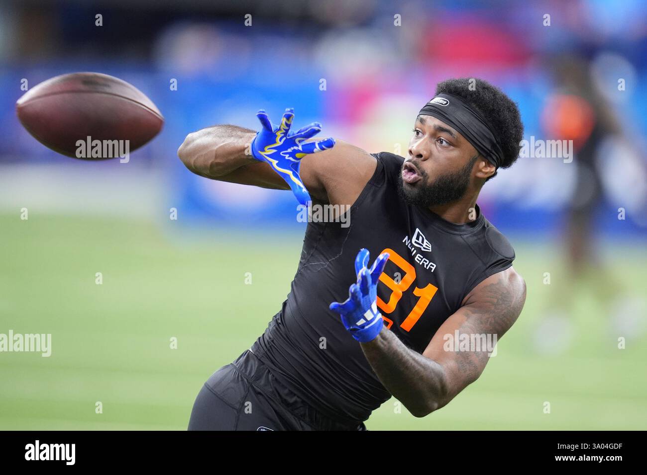 Delaware running back Marcus Yarns runs the 40-yard dash at the NFL ...