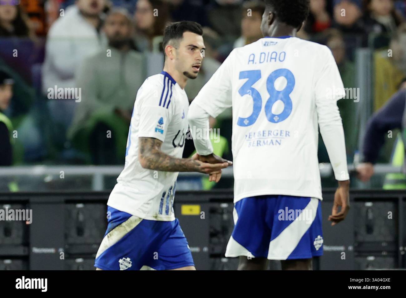 Rome, Italy. 02nd Mar, 2025. Comoâ??s French midfielder Lucas Da Cunha ...