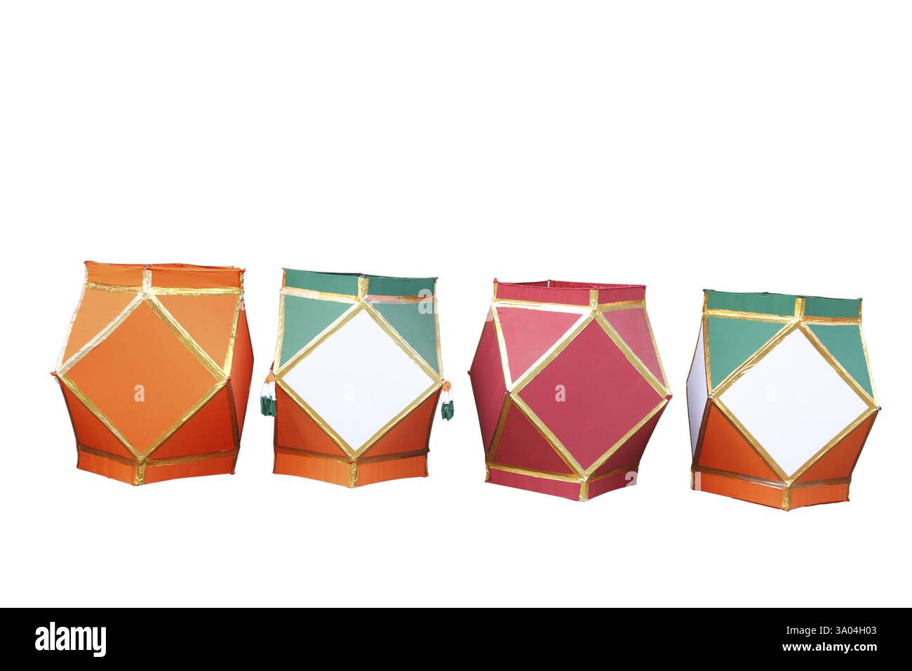 Variety of aakash kandil on white background Stock Photo - Alamy