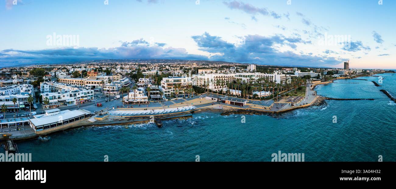 View of the town of Paphos in Cyprus. Paphos is known as the center of ...