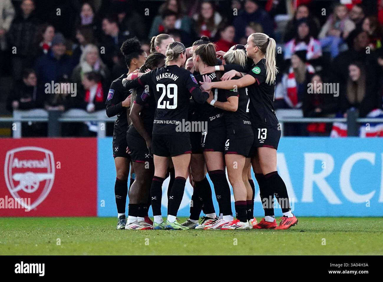 West Ham United's Amber Tysiak (hidden) celebrates scoring their side's ...