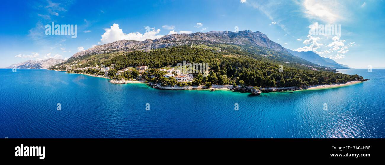 Beautiful aerial view of Punta Rata beach in Brela, Makarska Riviera ...