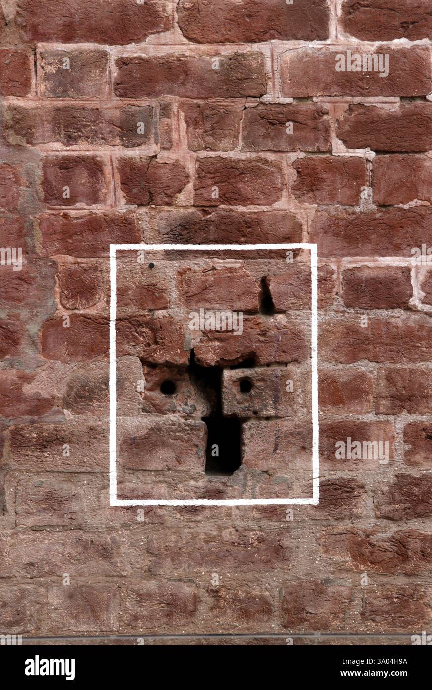 Bullet marks visible on preserved wall at Jallianwala or Jalianwala ...