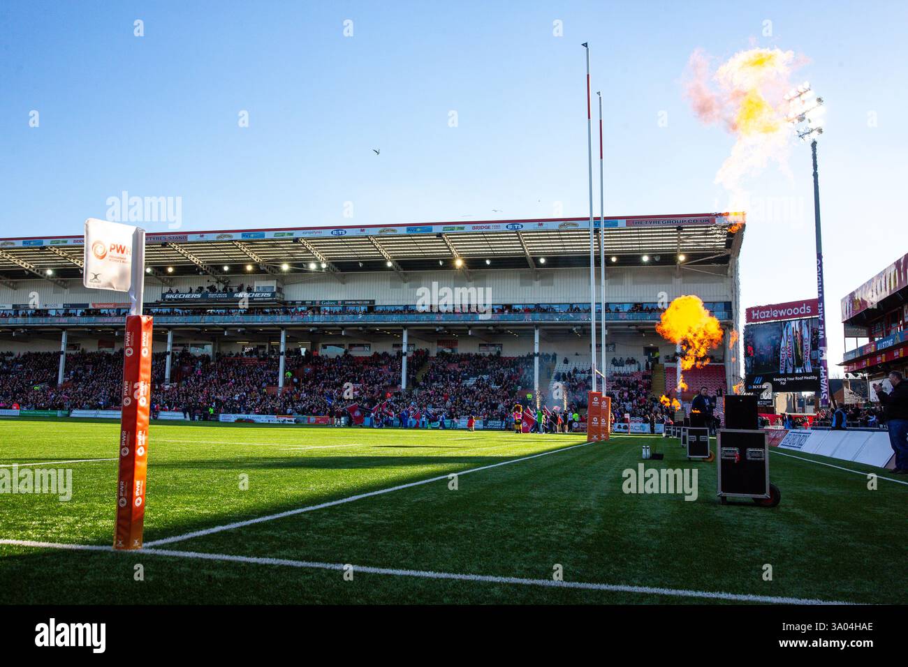 Gloucester, UK, 2nd March 2025 Fire and smoke at the start of ...