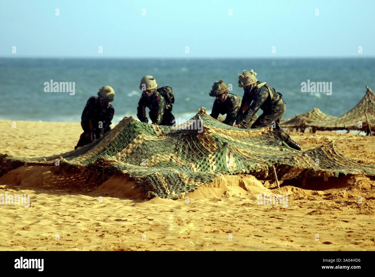 Capturing enemy bunker beach landing operations by Indian army during ...