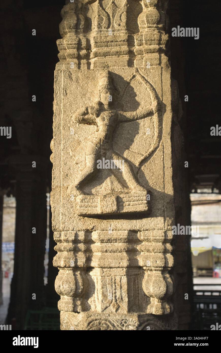 Sri raman bas relief on pillar in rangavilas mandap in sri ranganatha ...