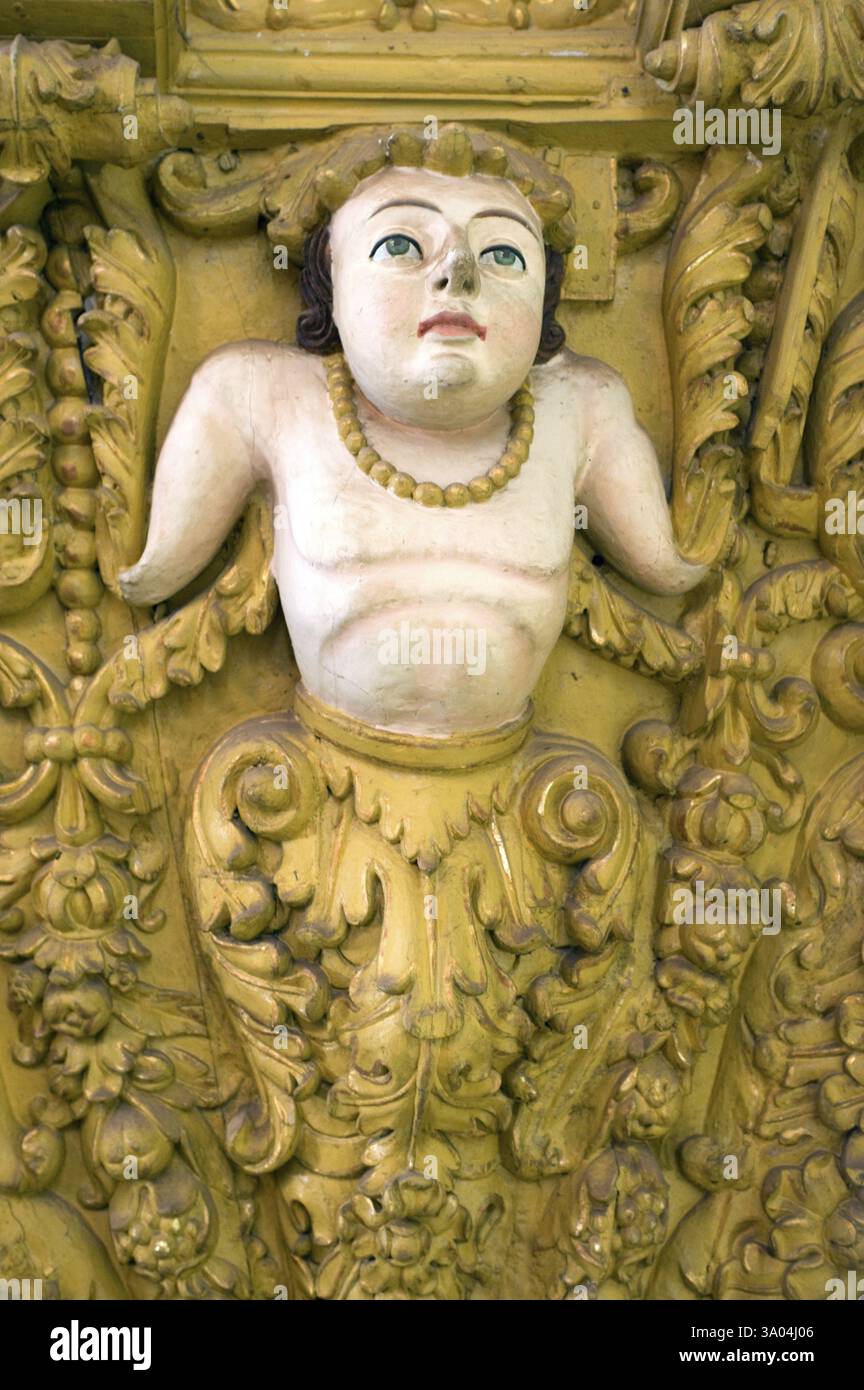 Sculpture of angel and floral design basilica of bom jesus at velha ...