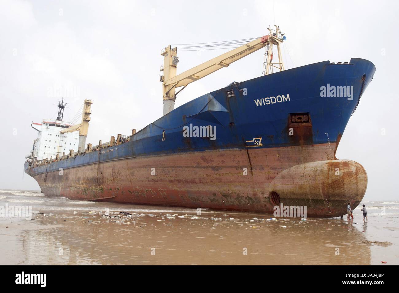 Wisdom the major cargo ship came at Juhu Beach Mumbai India Asia Stock ...