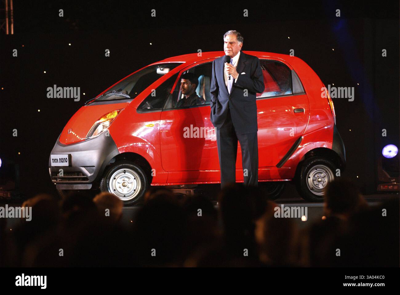 Ratan Tata Chairman Tata Group and Tata Motors with nano car, Bombay ...
