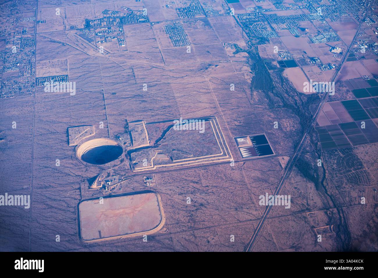 High resolution aerial image of Sacaton, Casa Grande Copper Mine ...