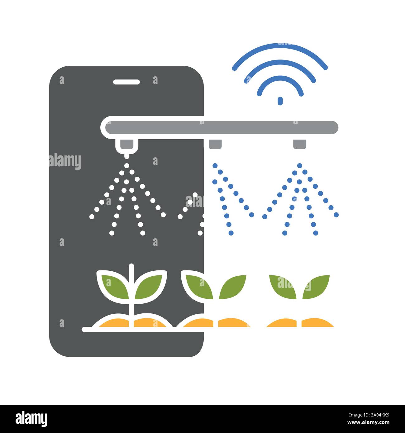 Smart irrigation flat icon. Smart agriculture. Vector isolated element ...