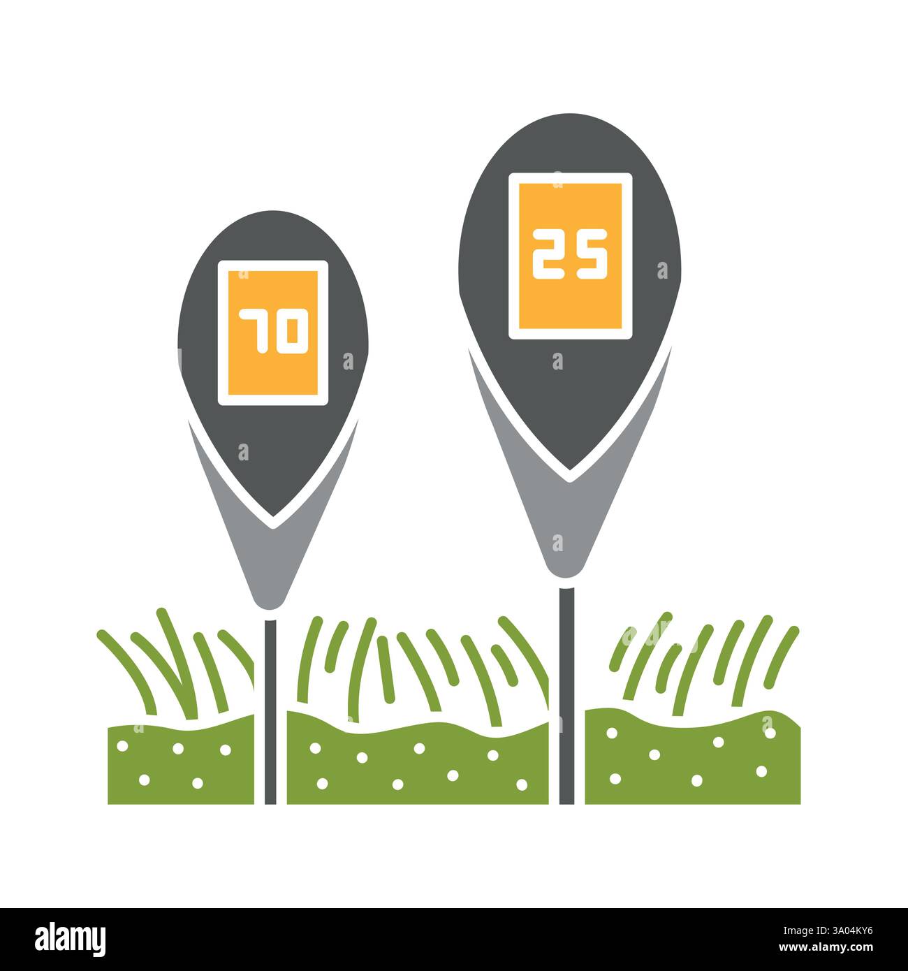 Agroanalytics black line icon. Smart agriculture. Vector isolated element. Editable stroke Stock ...