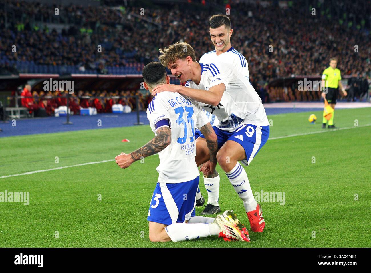 Rome, Italy. 2nd Mar, 2025. Lucas Da Cunha of Como celebrates with his ...