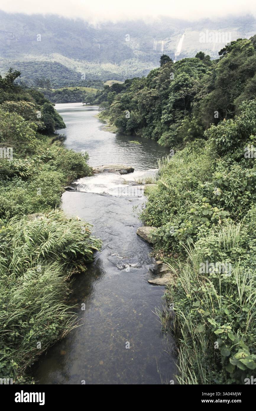 Siruvani river flowing in altitudes of Siruvani Hills, Western Ghats ...