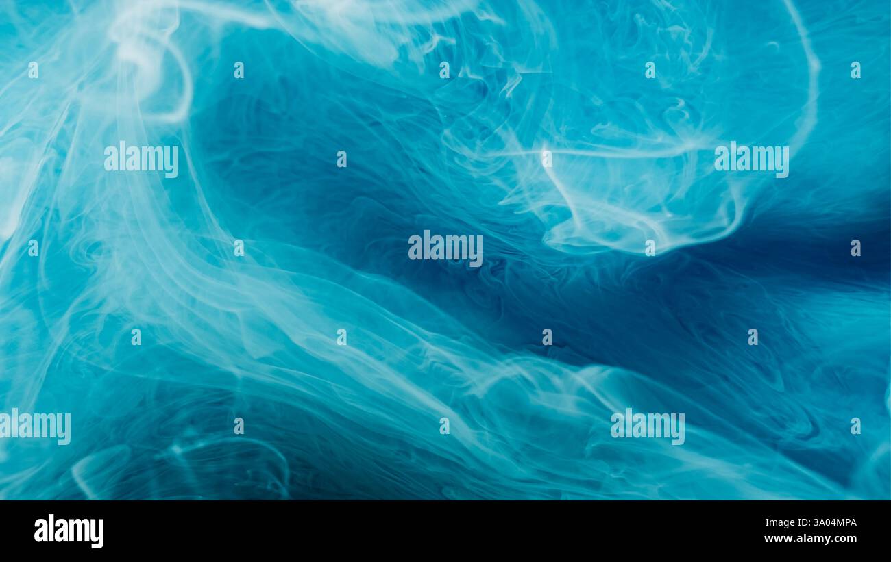 Art cloud. Pigment fog. Blue paint spill swirl abstract background ...