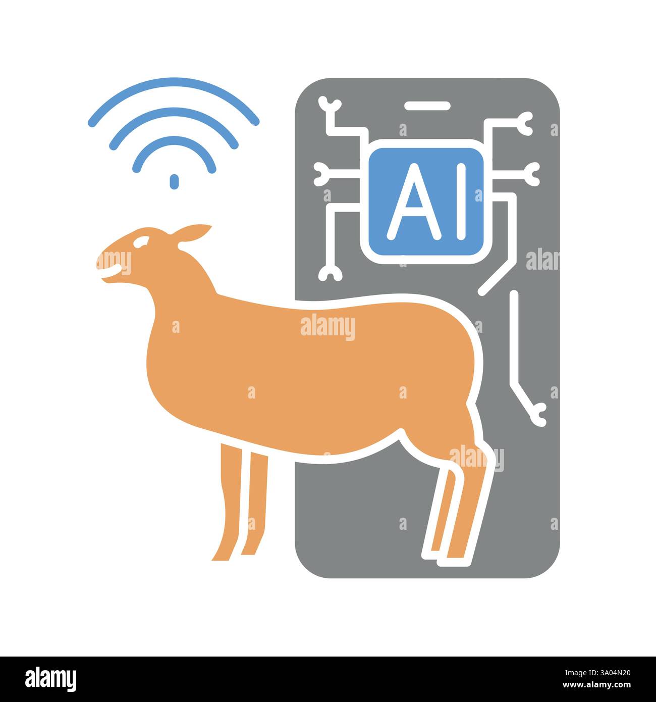 AI in Predictive Analysis flat icon. Vector isolated element Stock ...