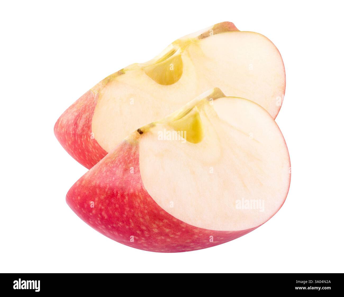 Two wedges of red apple isolated on white background Stock Photo - Alamy