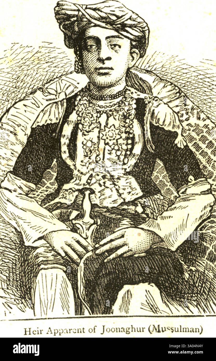 Lithographic portraits, heir apparent of Joonaghur, mussulman, India NO ...