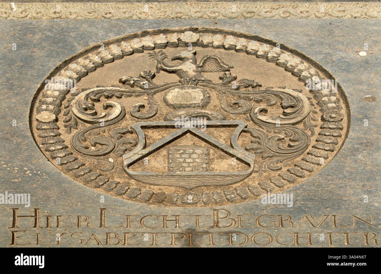 Latin inscriptions carved on tomb, Dutch mausoleum, Dutch cemetery ...