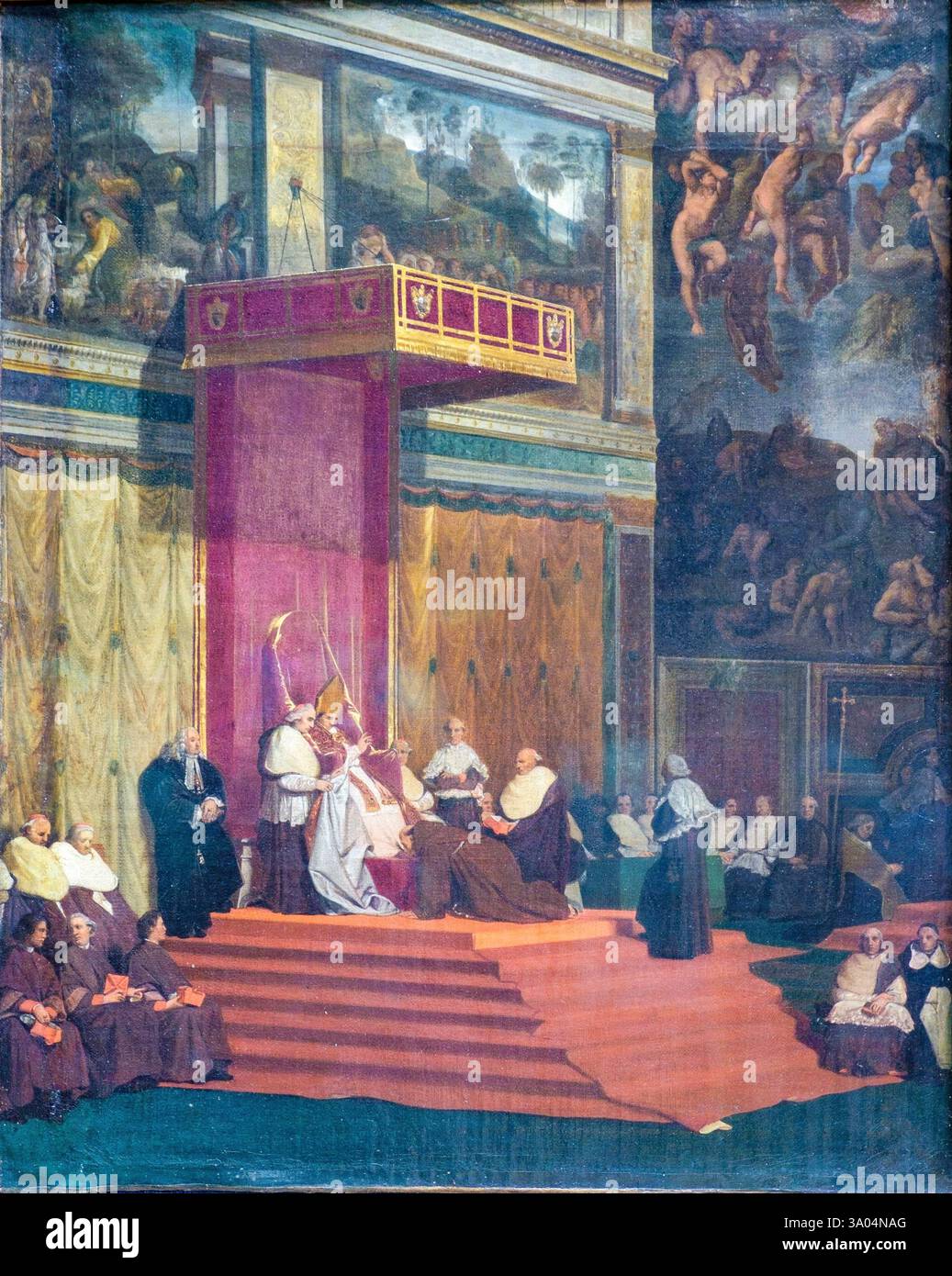 Pope Pius VII in the Sistine Chapel, Jean-auguste-dominique Ingres ...