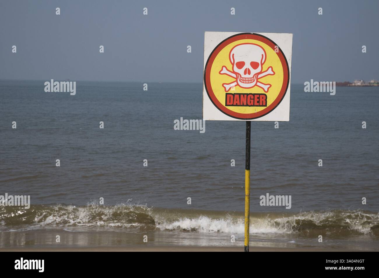 Danger Sign Board Miramar Beach Goa Maharashtra India Asia March 2011 ...