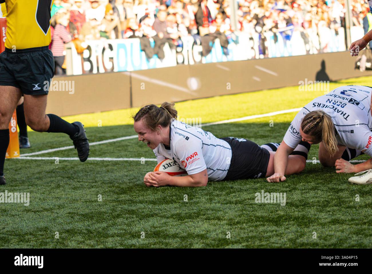 Gloucester, UK, 2nd March 2025 Bristol Bears hooker Lark Atkin-Davies ...