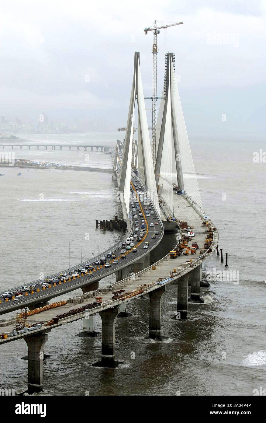 Opening day of Bandra Worli Rajiv Gandhi sea link bridge, Bombay Mumbai ...