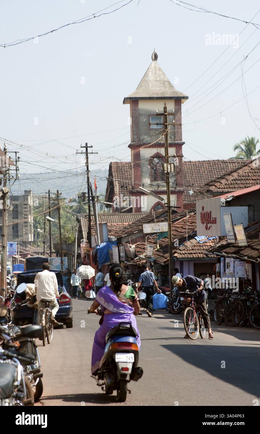 Main market road of vengurla sindudurg, Maharashtra, India, Asia Stock ...