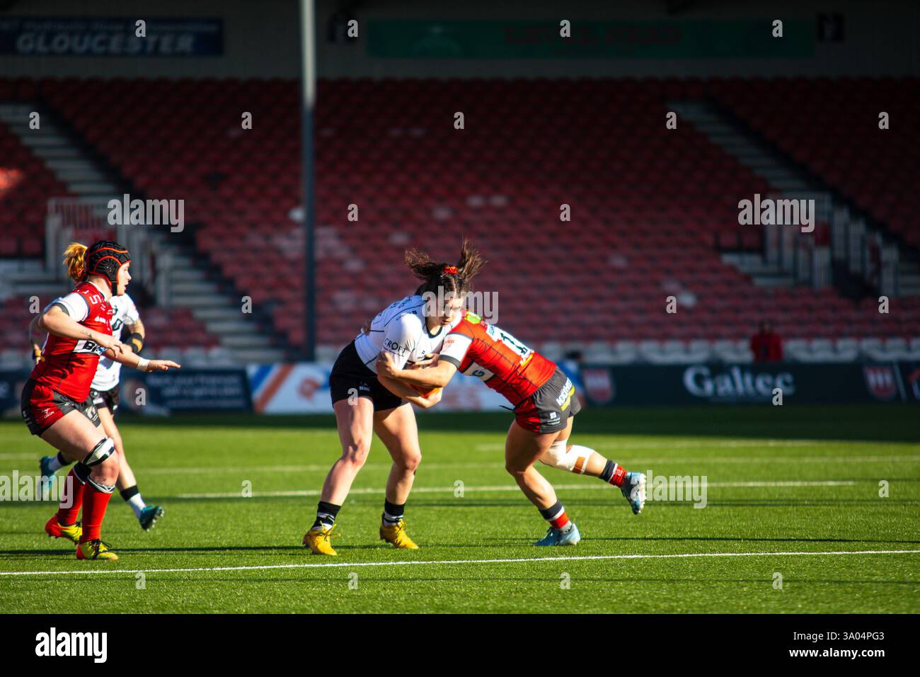 Gloucester, UK, 2nd March 2025 Bristol Bears centre Phoebe Murray gets ...