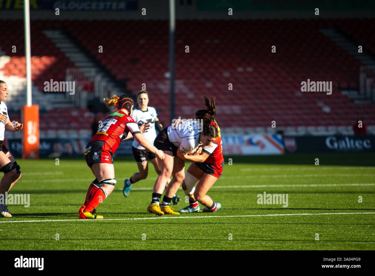 Gloucester, UK, 2nd March 2025 Bristol Bears centre Phoebe Murray gets ...