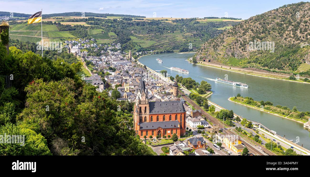 Stadt Oberwesel im UNESCO Weltkulturerbe Oberes Mittelrheintal Panorama ...