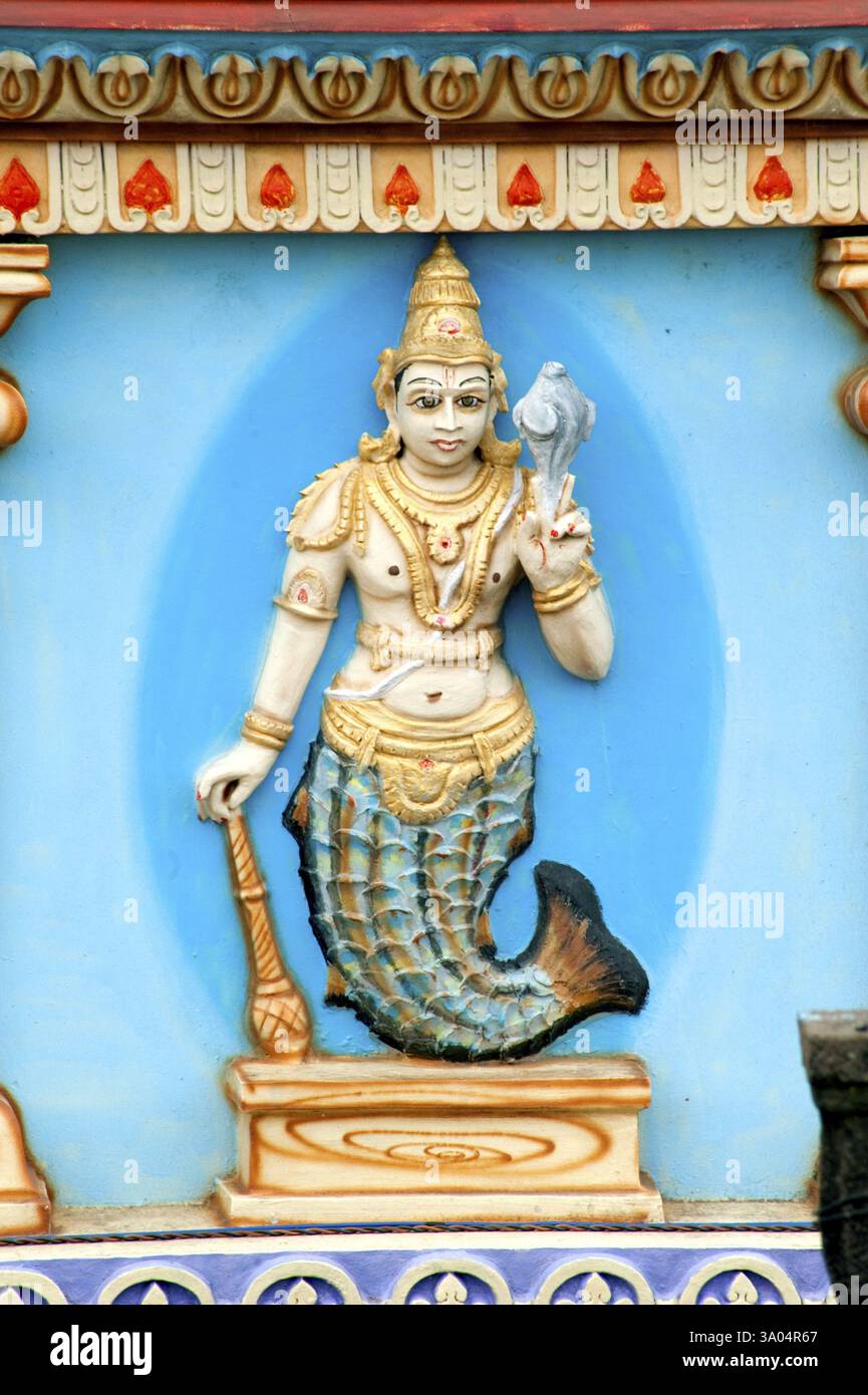 Dashavtar vishnus incarnation matsya on the wall of yamai mandir at ...