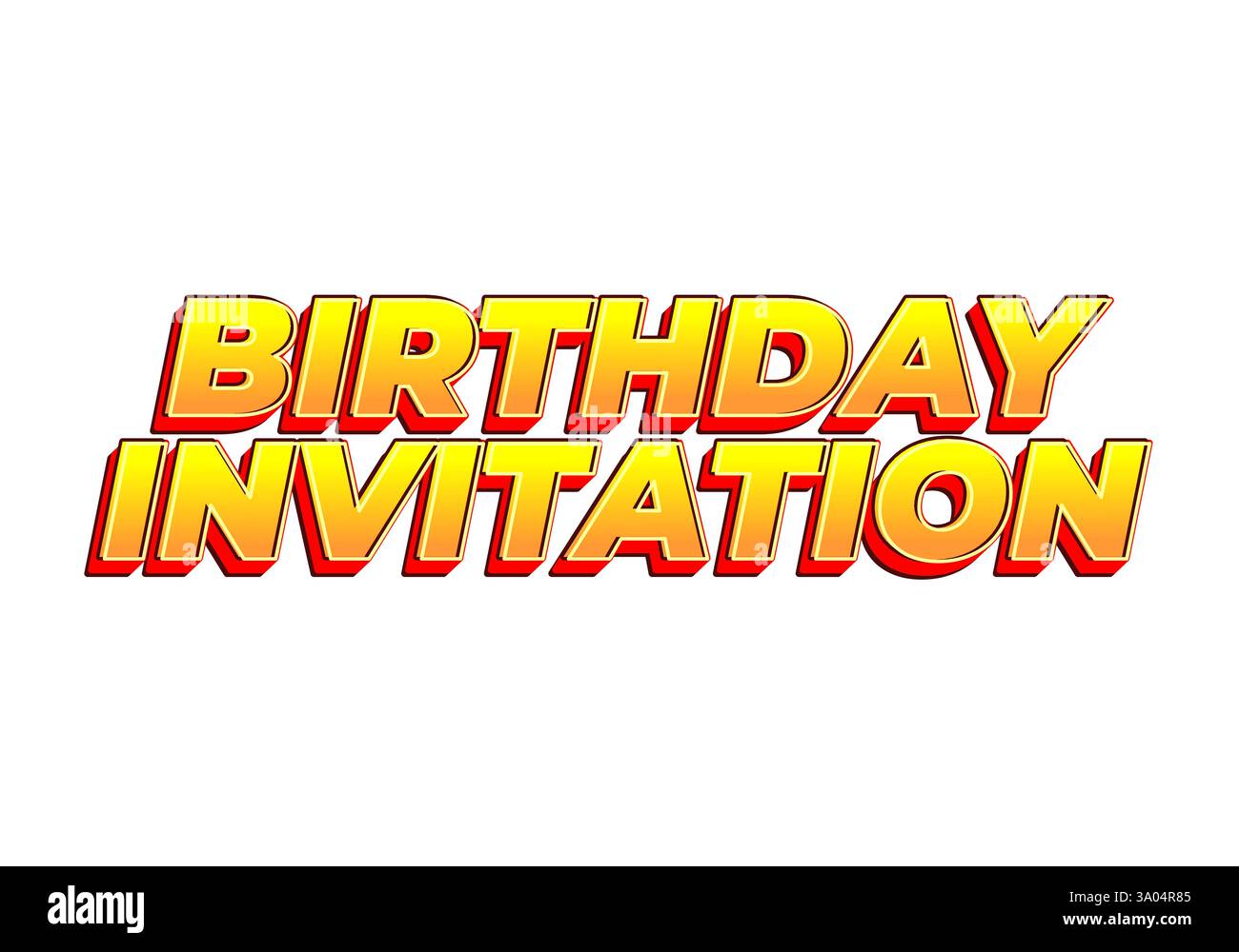 Birthday invitation. Text effect design for online and printed ...