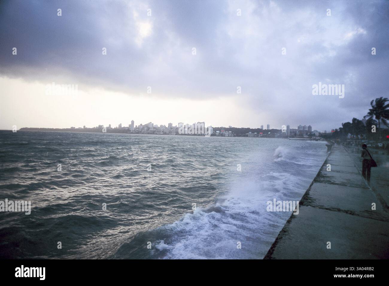 Queens necklace Marine Drive during monsoon, Bombay, Mumbai, India ...