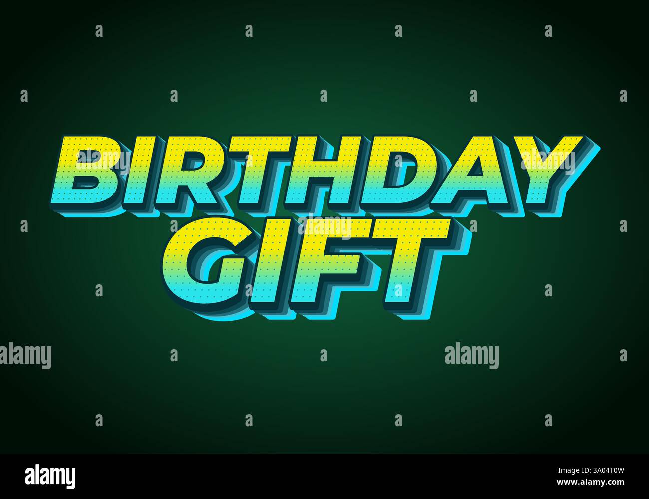 Birthday gift. Text effect design with bold colors, for social media ...