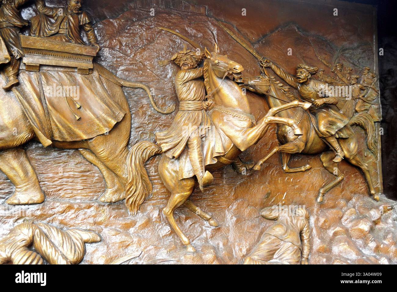 Sculpture of battle at akluj fort, Shivshrushti, Solapur, Maharashtra ...