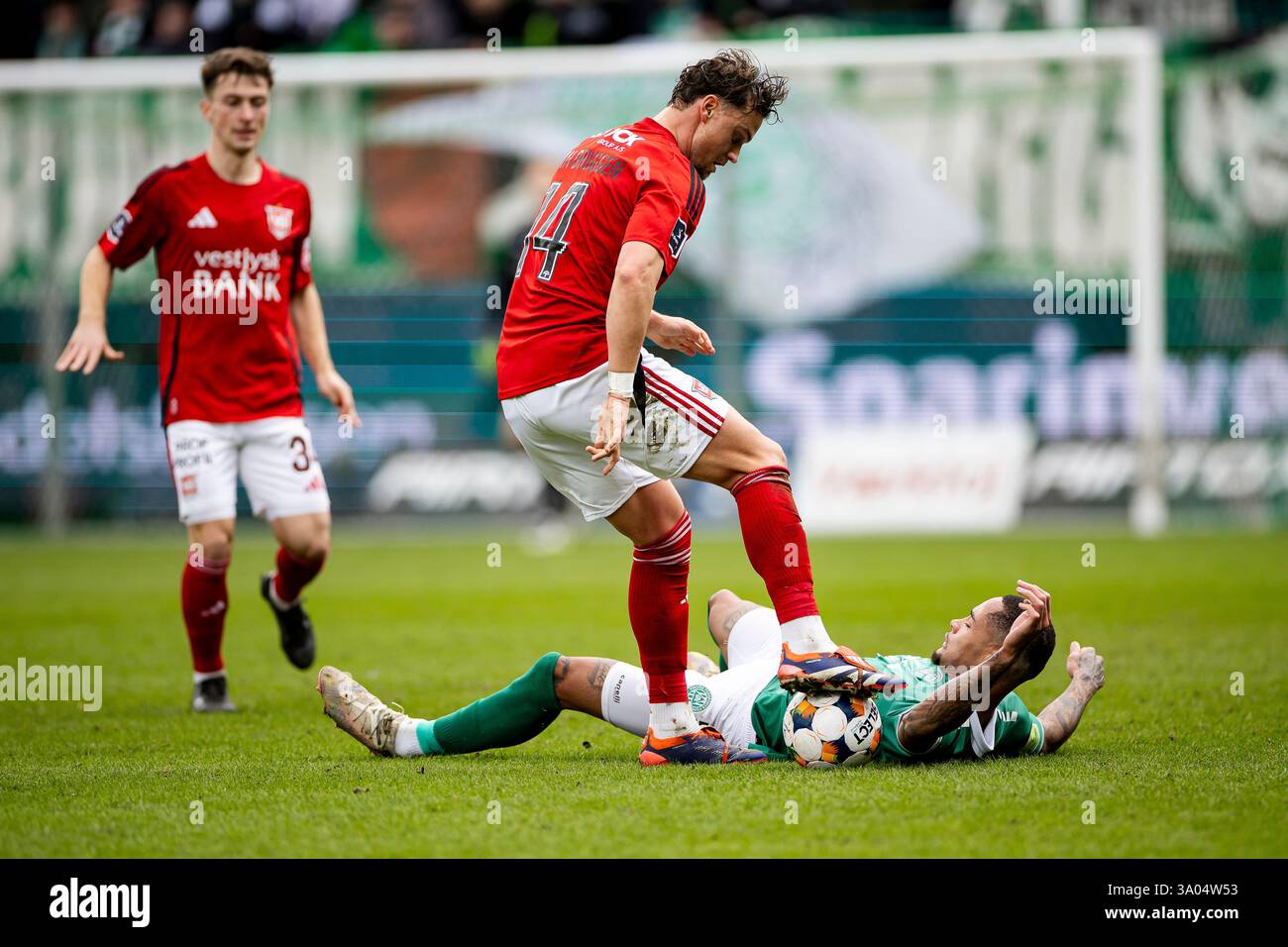 Vejle Boldklub's Damian van Bruggen (14) during the Superliga match ...
