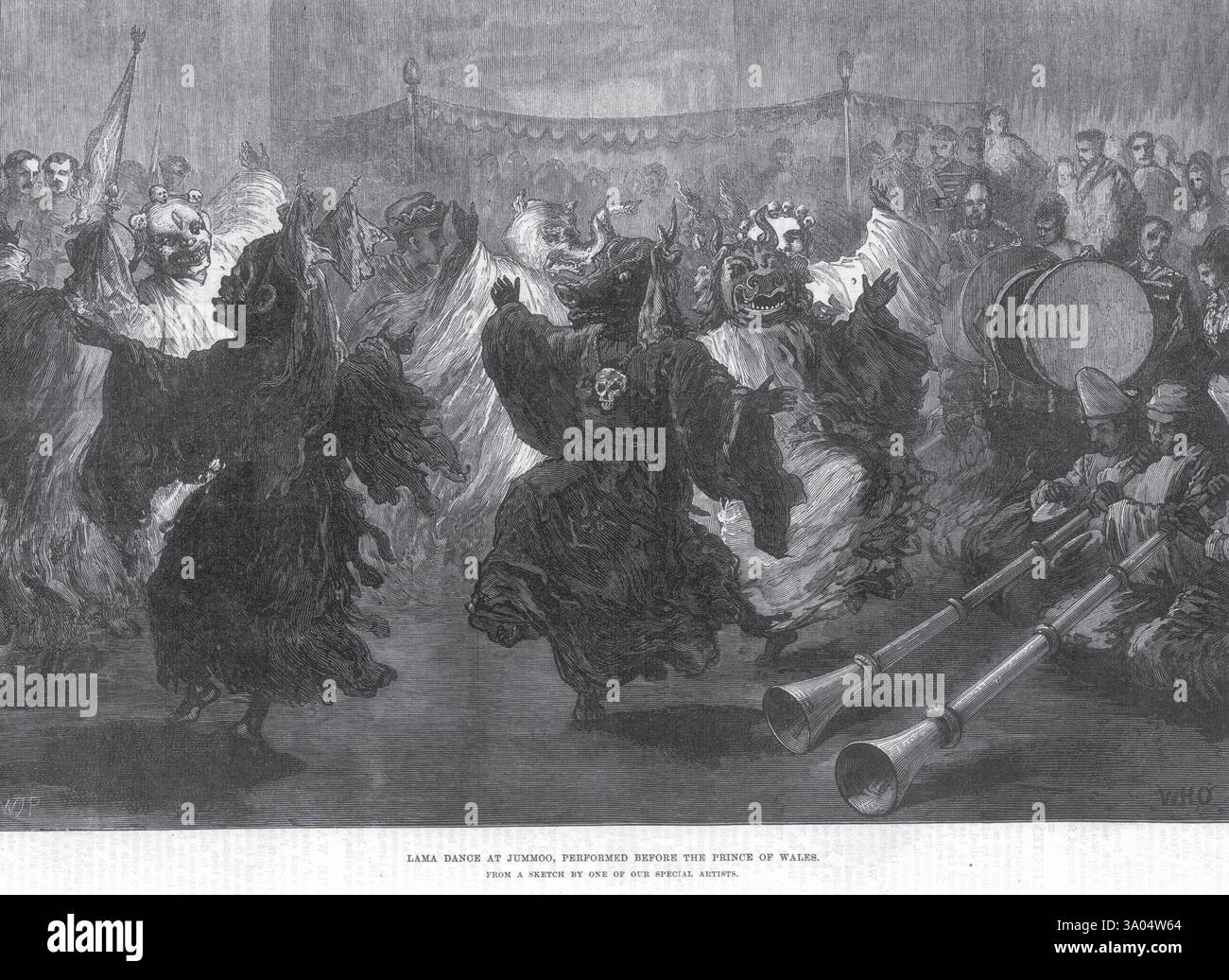 Royalty on Tour Lama dance at Jummoo performed before the Prince of ...