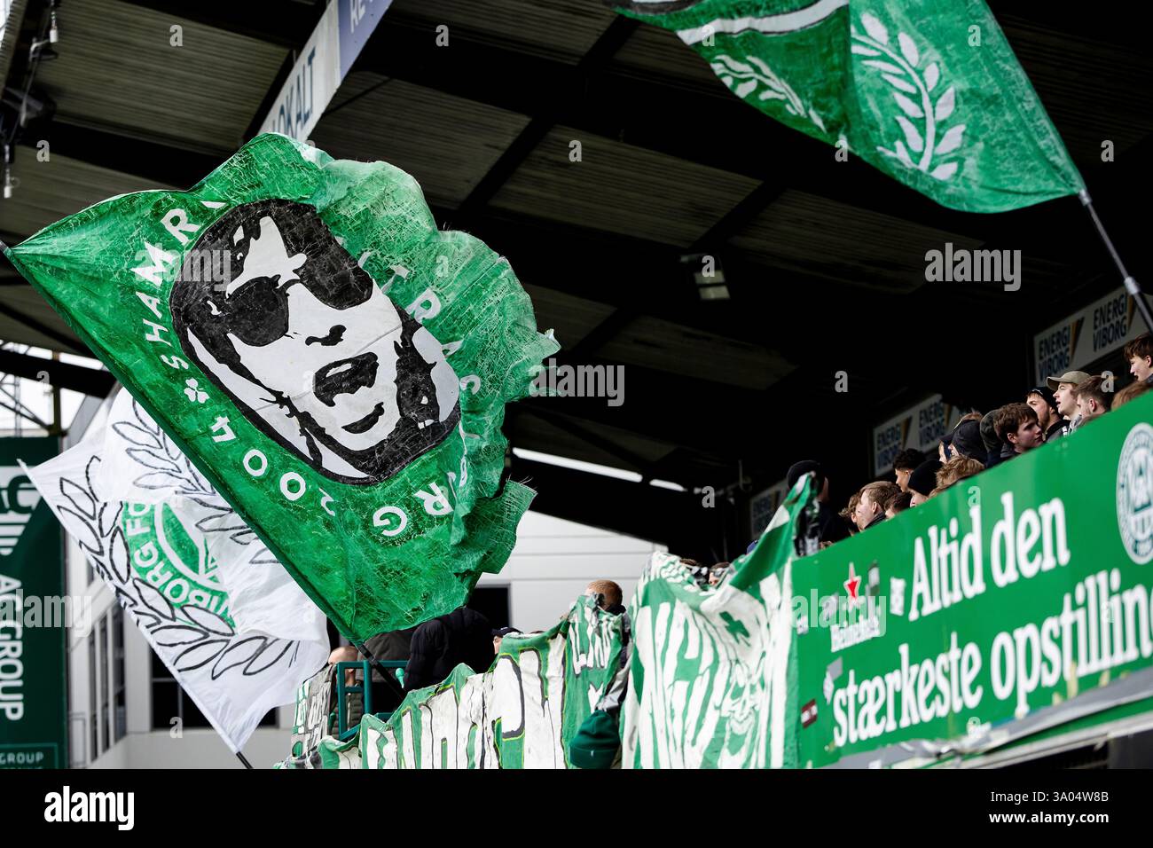 Viborg FF fans during the Superliga match between Viborg FF and Vejle ...