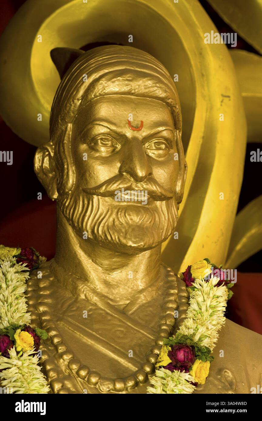 Statue of maratha king shivaji at pune, Maharashtra, India, Asia Stock ...